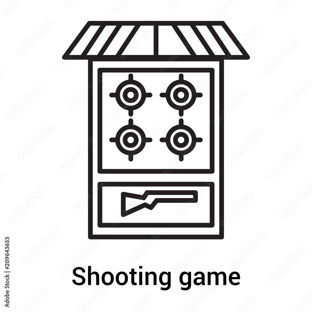 Shooting game icon vector sign and symbol isolated on white background ...