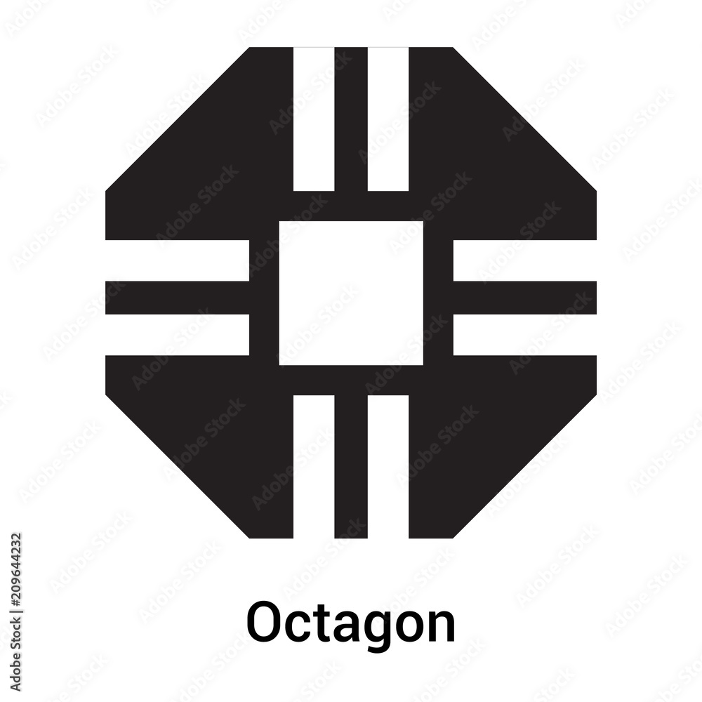 Octagon icon vector sign and symbol isolated on white background ...