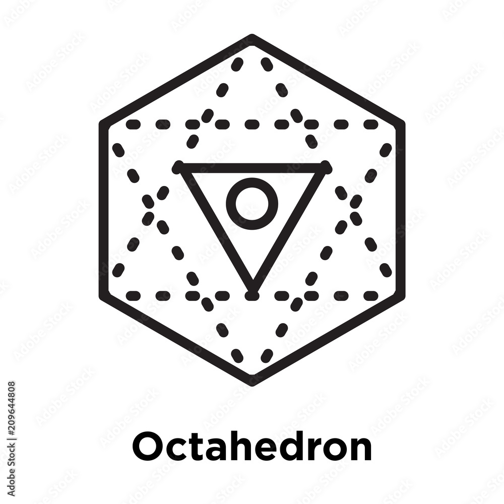 Octahedron icon vector sign and symbol isolated on white background ...