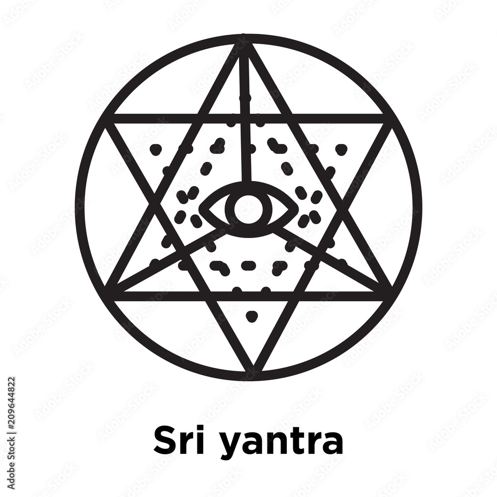 Sri yantra icon vector sign and symbol isolated on white background ...