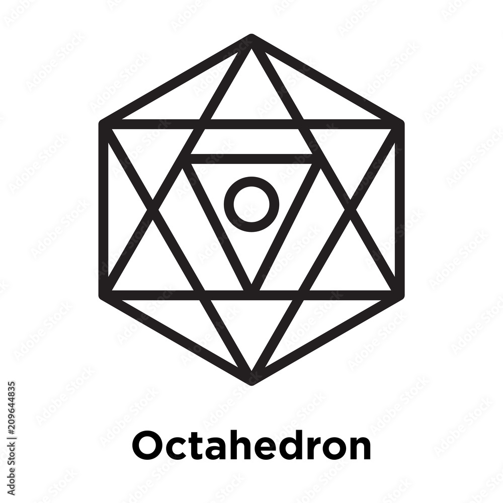Octahedron icon vector sign and symbol isolated on white background ...