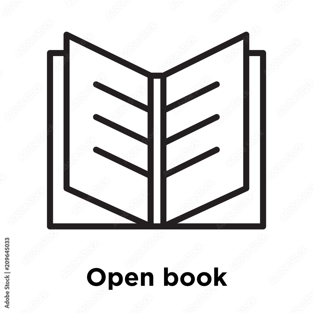Open book icon vector sign and symbol isolated on white background ...