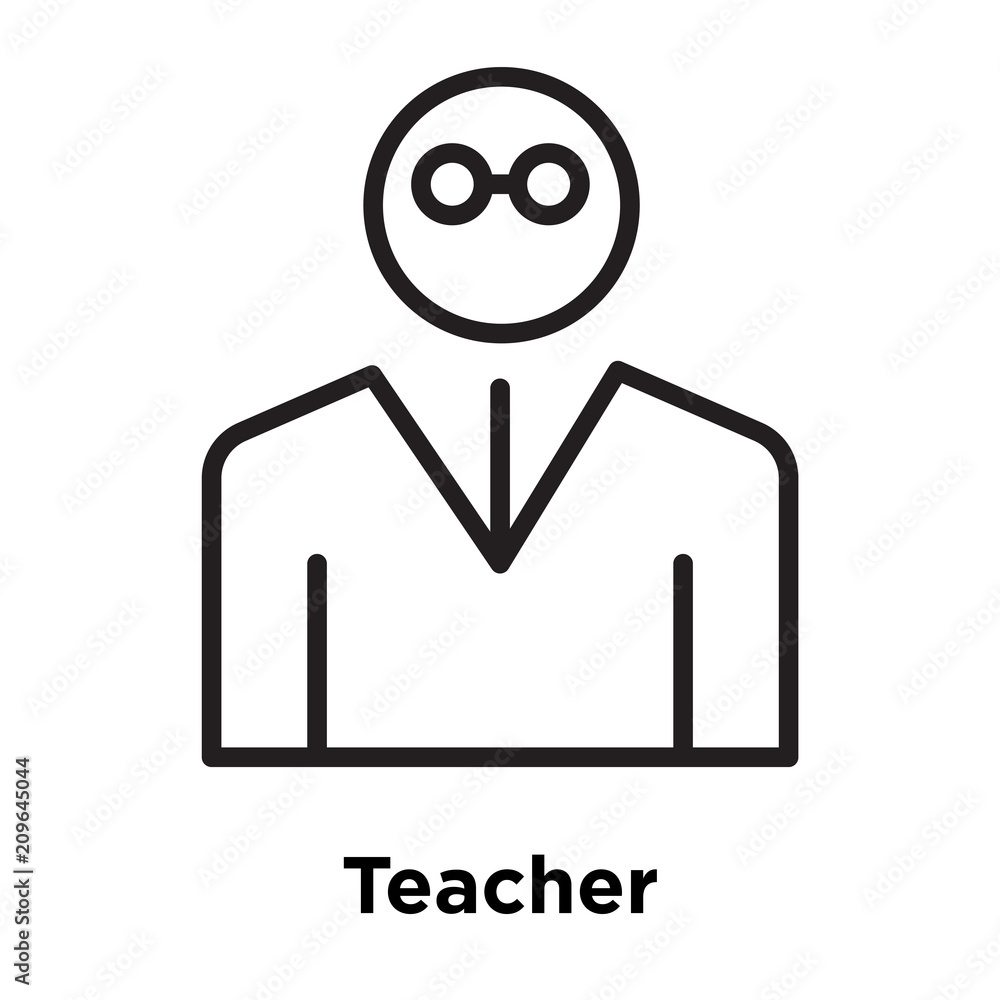 Teacher icon vector sign and symbol isolated on white background ...