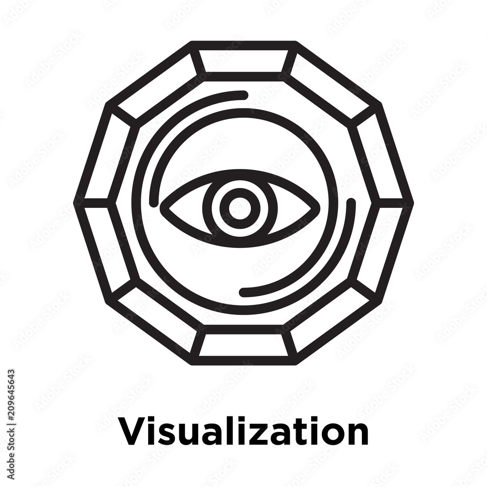 Visualization icon vector sign and symbol isolated on white background ...