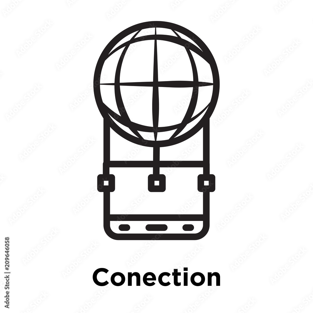 Conection icon vector sign and symbol isolated on white background ...
