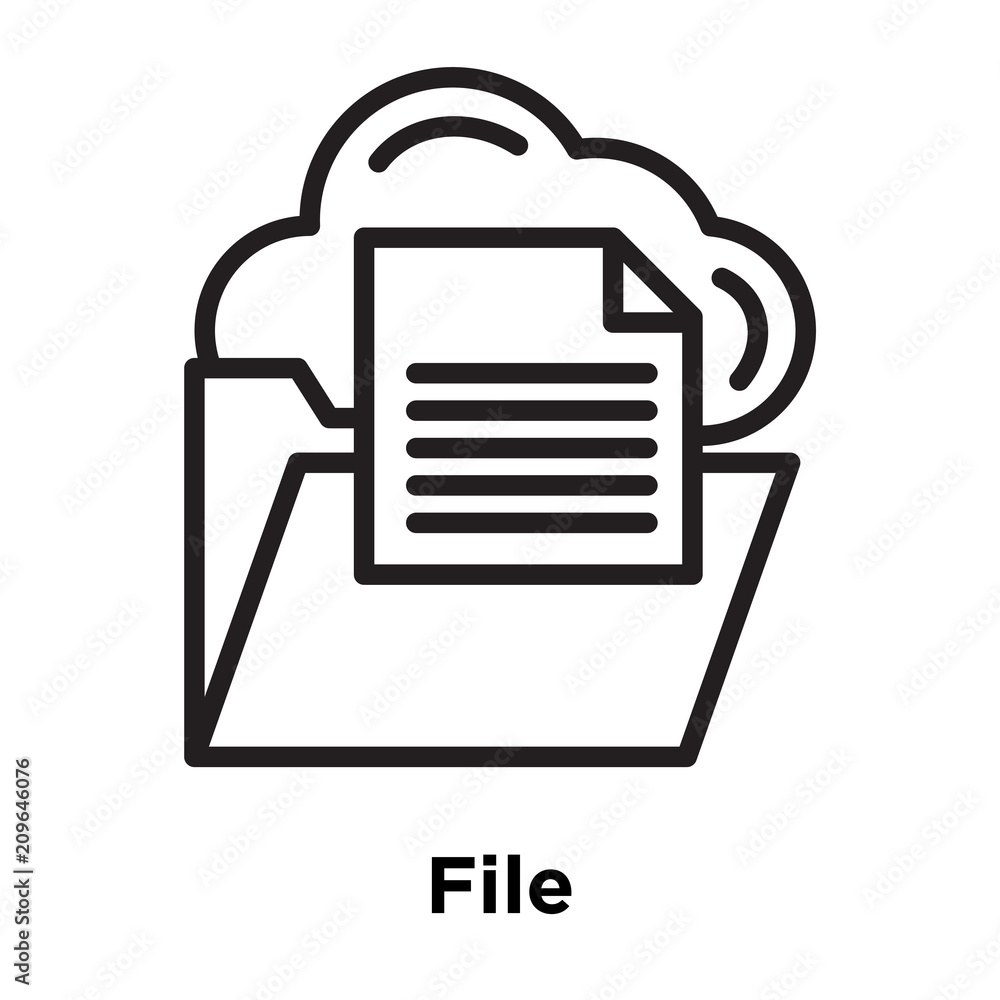 File icon vector sign and symbol isolated on white background, File ...