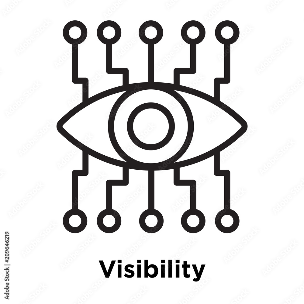Visibility icon vector sign and symbol isolated on white background ...