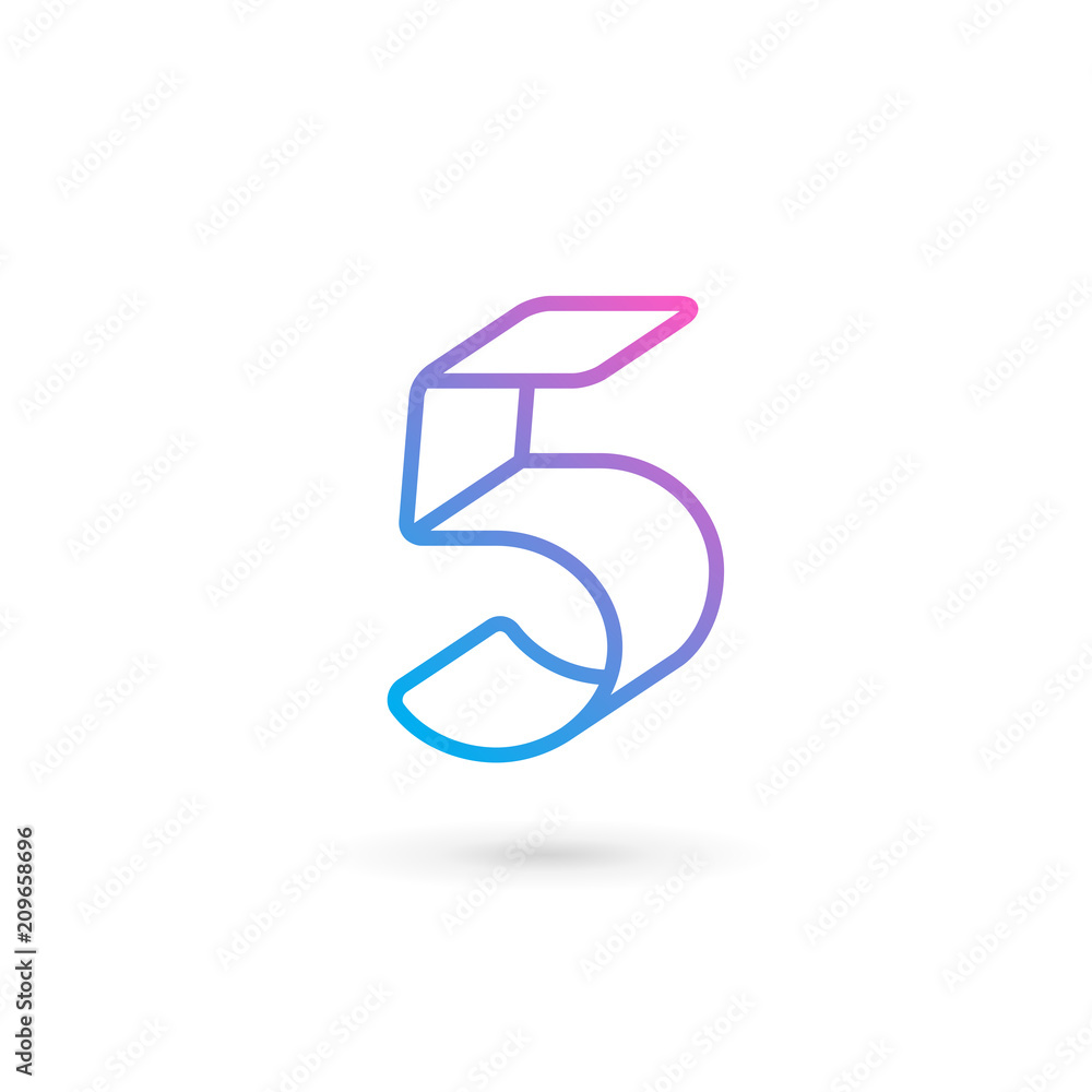 Number 5 logo icon design template elements Stock Vector | Adobe Stock