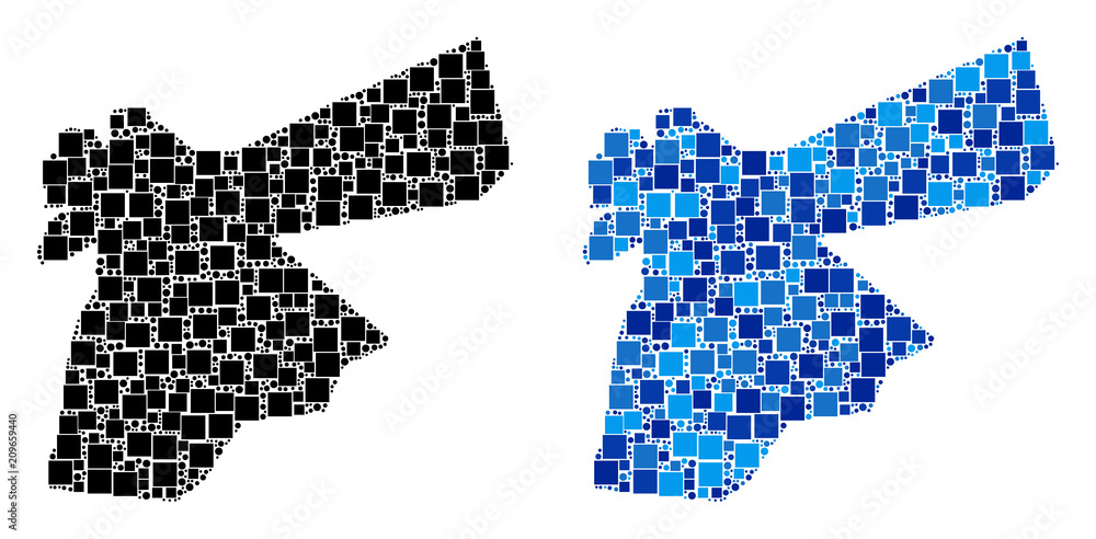 Dot Jordan map versions. Abstract geographic map version designed with ...