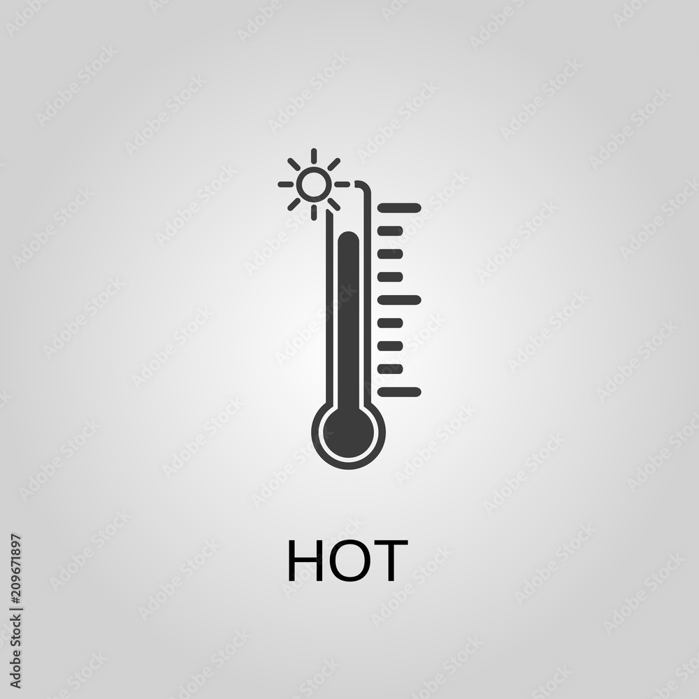 Hot icon. Hot symbol. Flat design. Stock - Vector illustration Stock ...