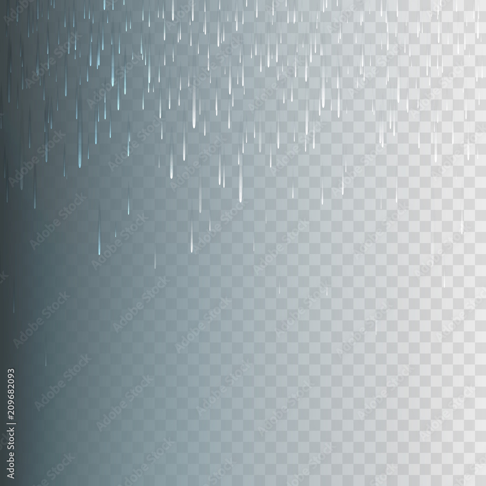 Stock vector illustration rain, rainfall Isolated on a transparent ...