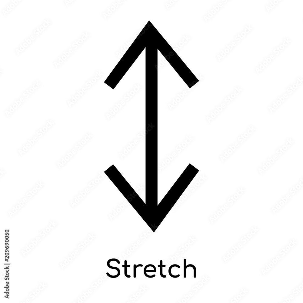 Stretch icon vector sign and symbol isolated on white background ...