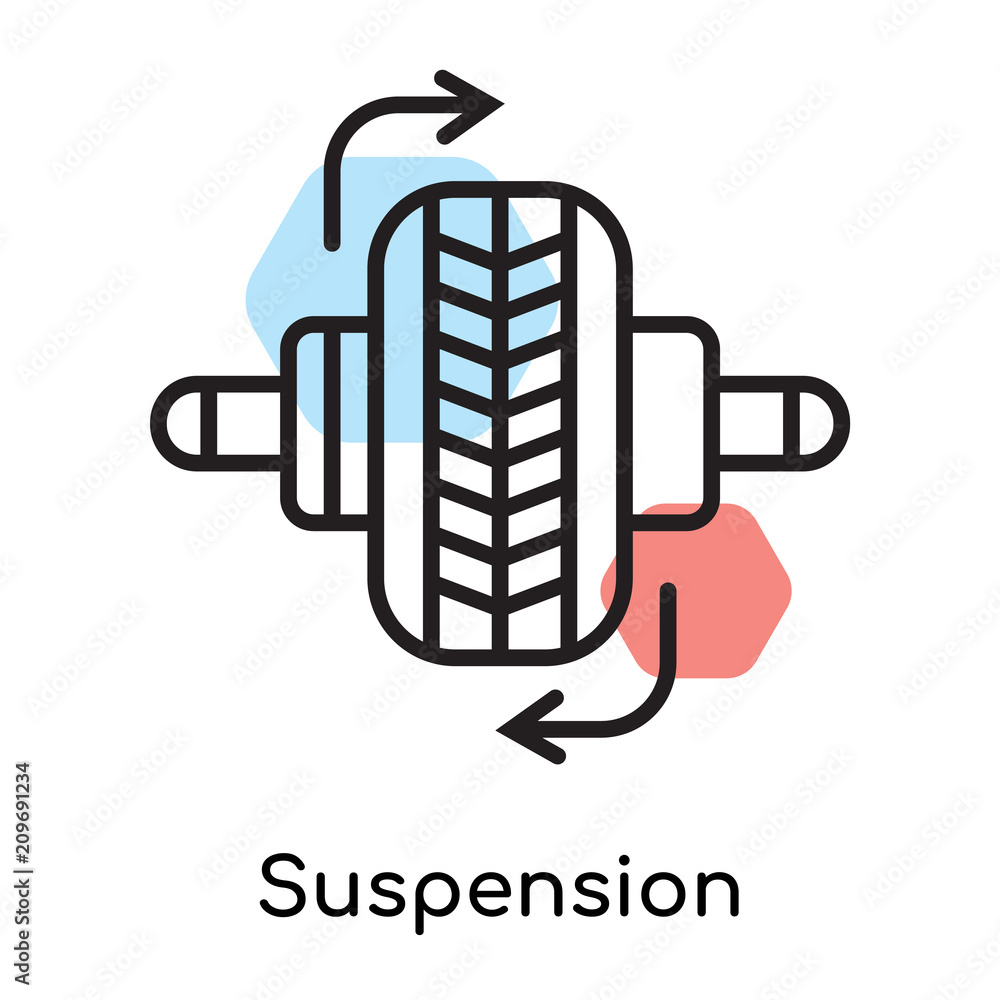 Suspension icon vector sign and symbol isolated on white background ...