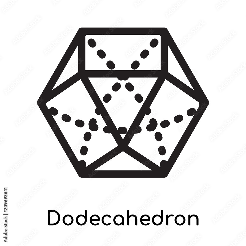 Dodecahedron icon vector sign and symbol isolated on white background ... Dodecahedron icon vector sign and symbol isolated on white background ...