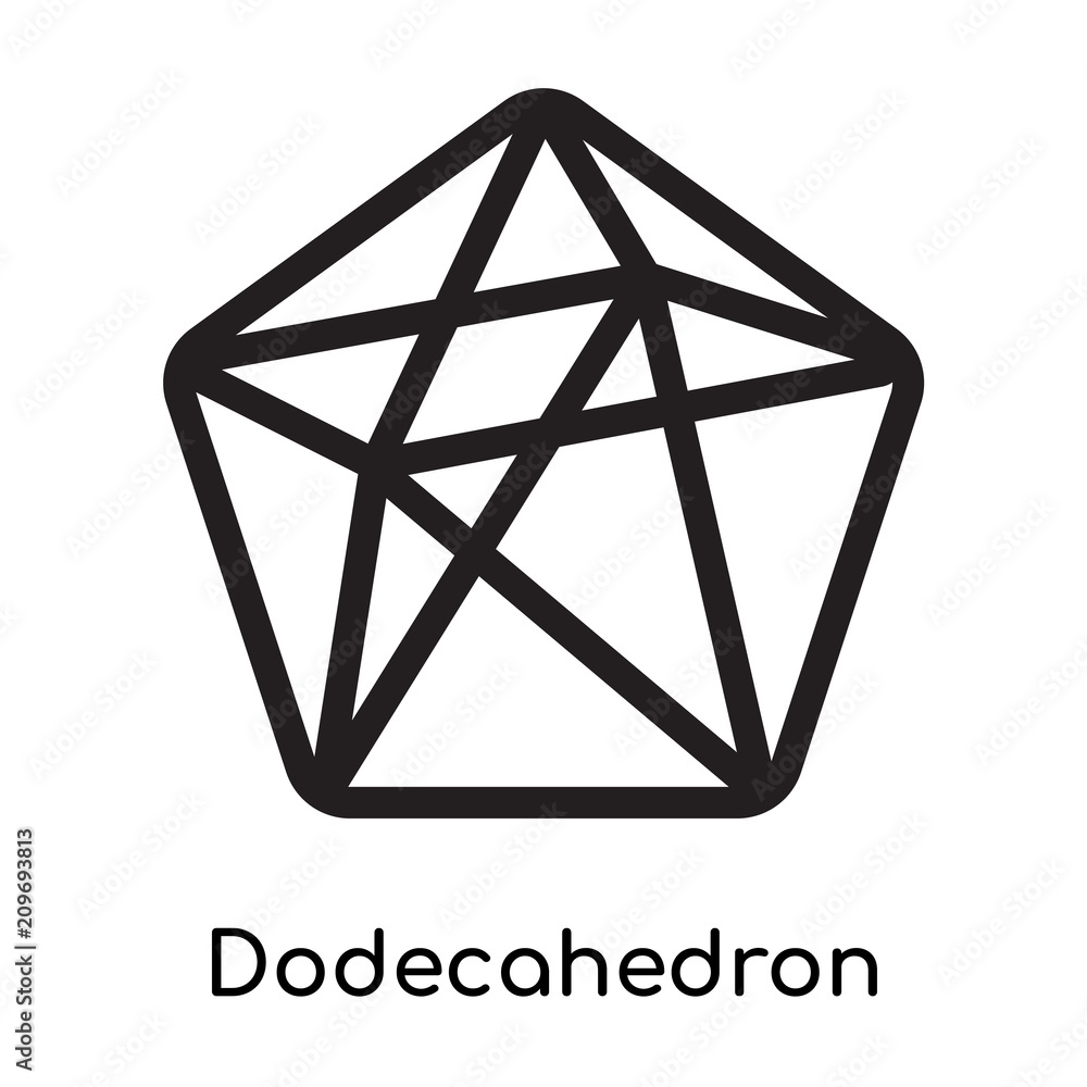 Dodecahedron icon vector sign and symbol isolated on white background ... Dodecahedron icon vector sign and symbol isolated on white background ...