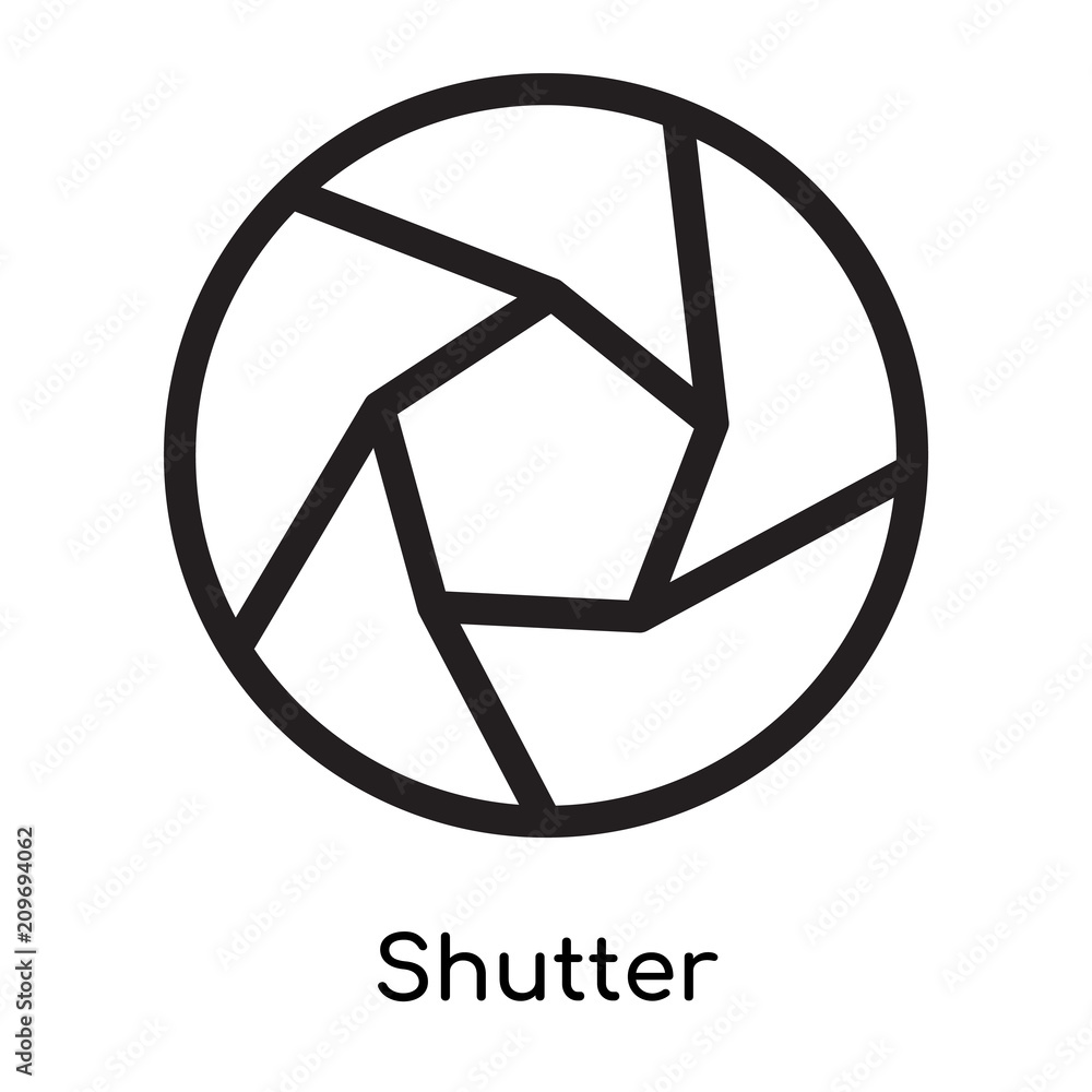 Shutter icon vector sign and symbol isolated on white background ...