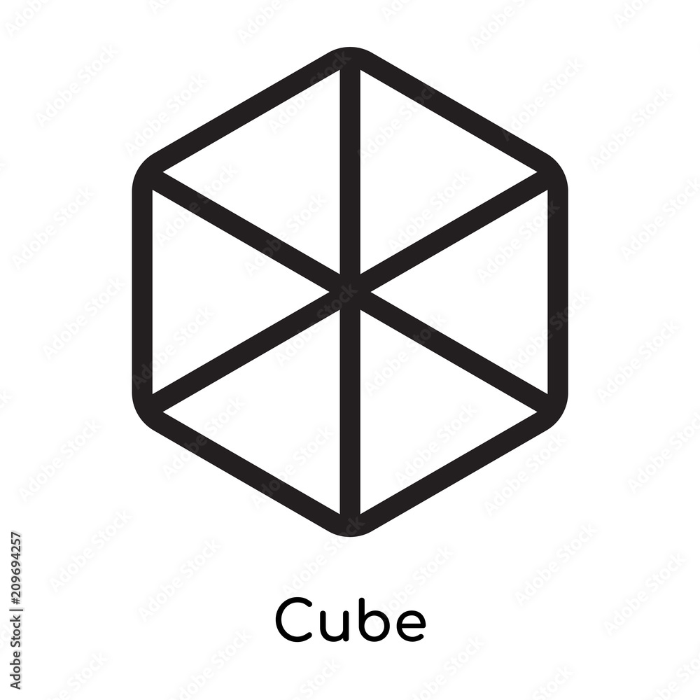 Cube icon vector sign and symbol isolated on white background, Cube ...