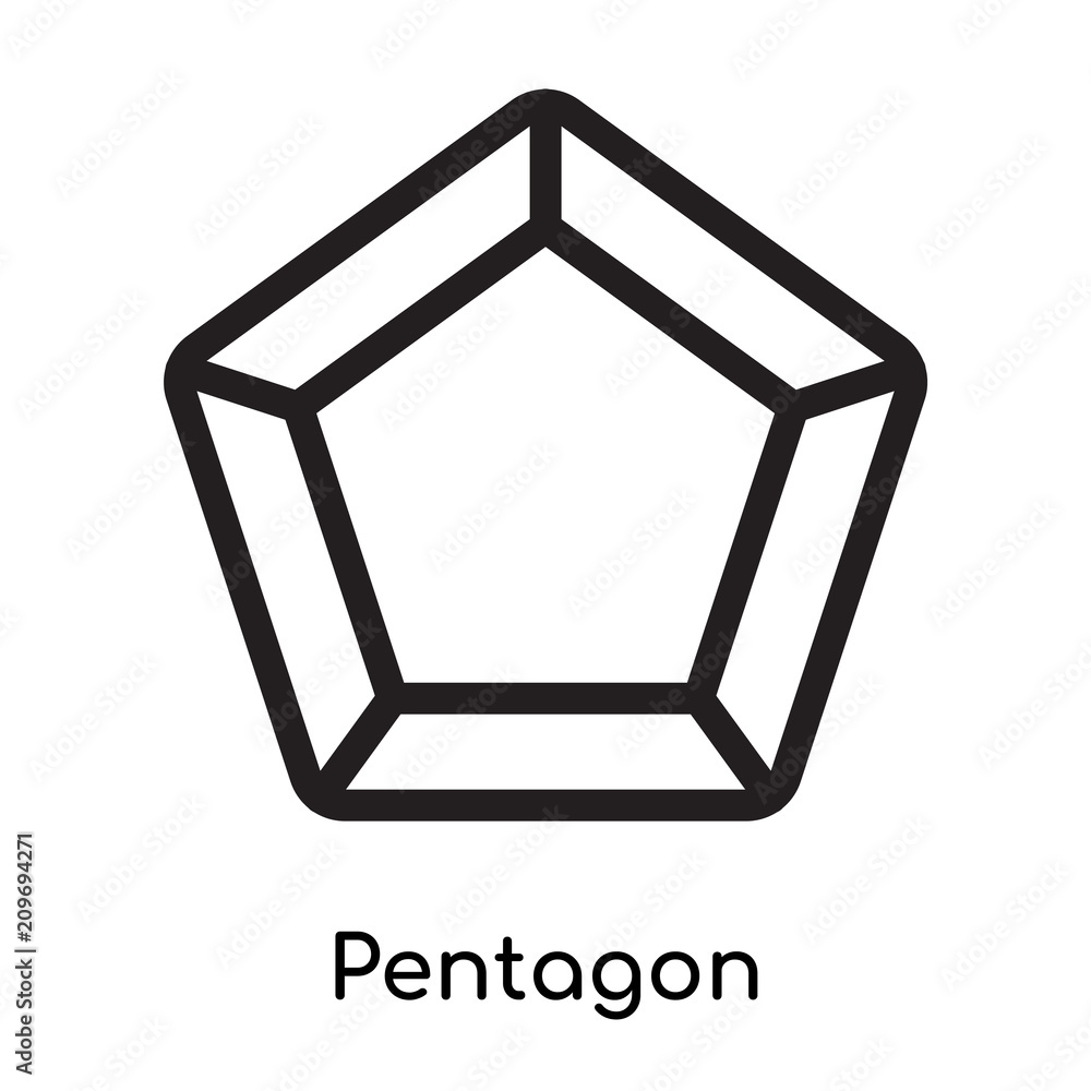 Pentagon icon vector sign and symbol isolated on white background ...