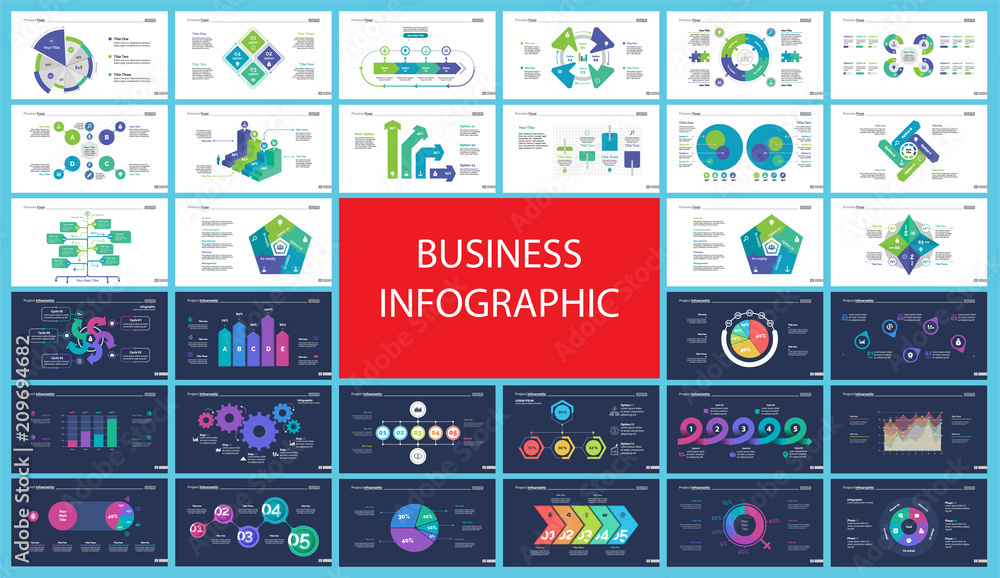 Creative business infographic slide templates set can be used for ...