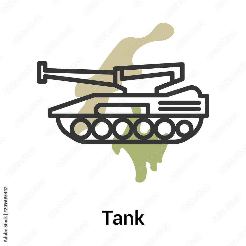 Tank icon vector sign and symbol isolated on white background, Tank ...
