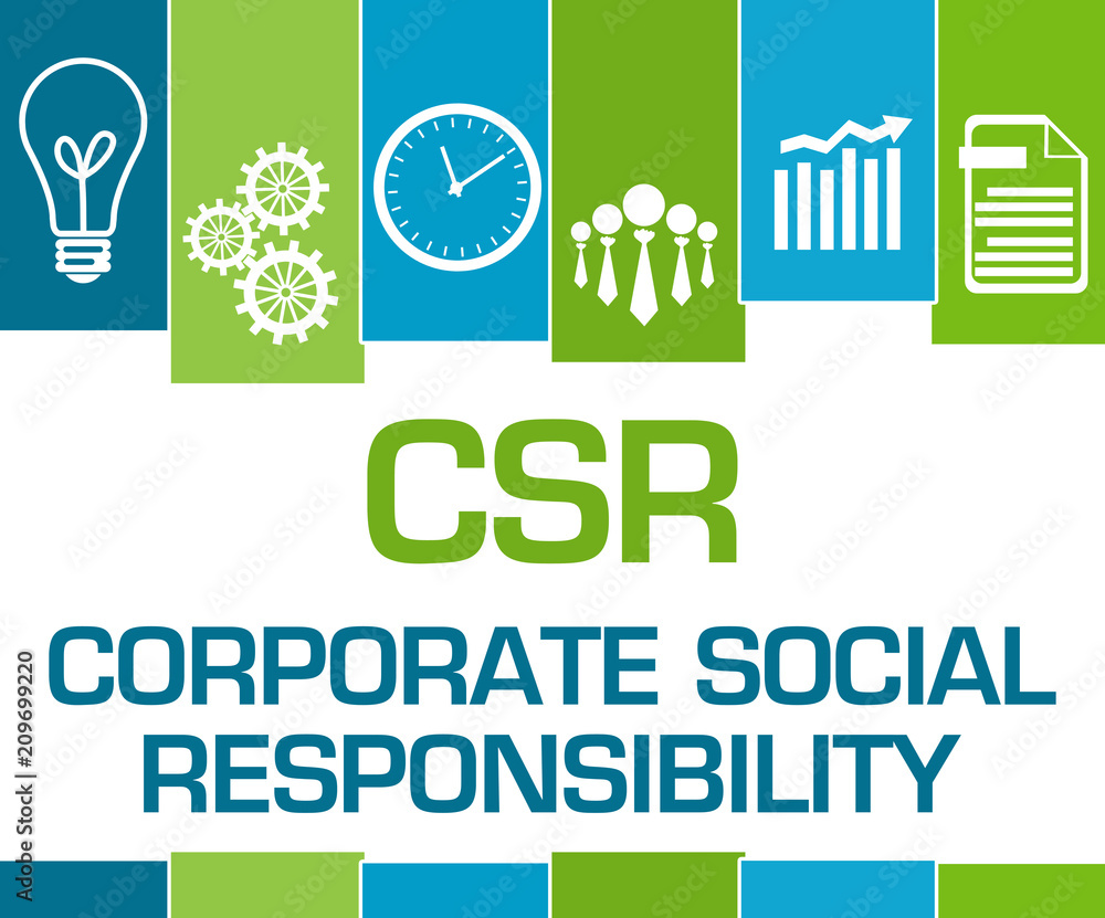 CSR - Corporate Social Responsibility Green Blue Stripes Symbols Stock ...