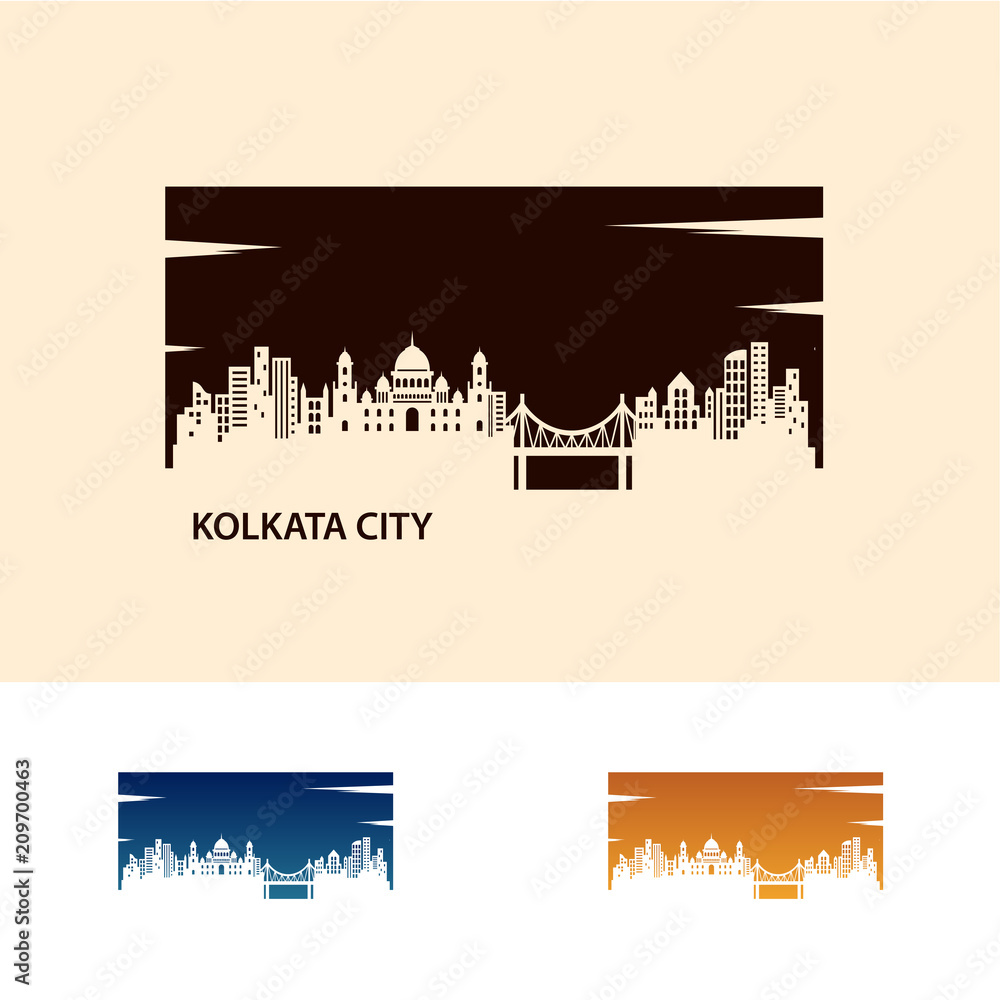 Kolkata City Skyline Logo Template Stock Vector | Adobe Stock