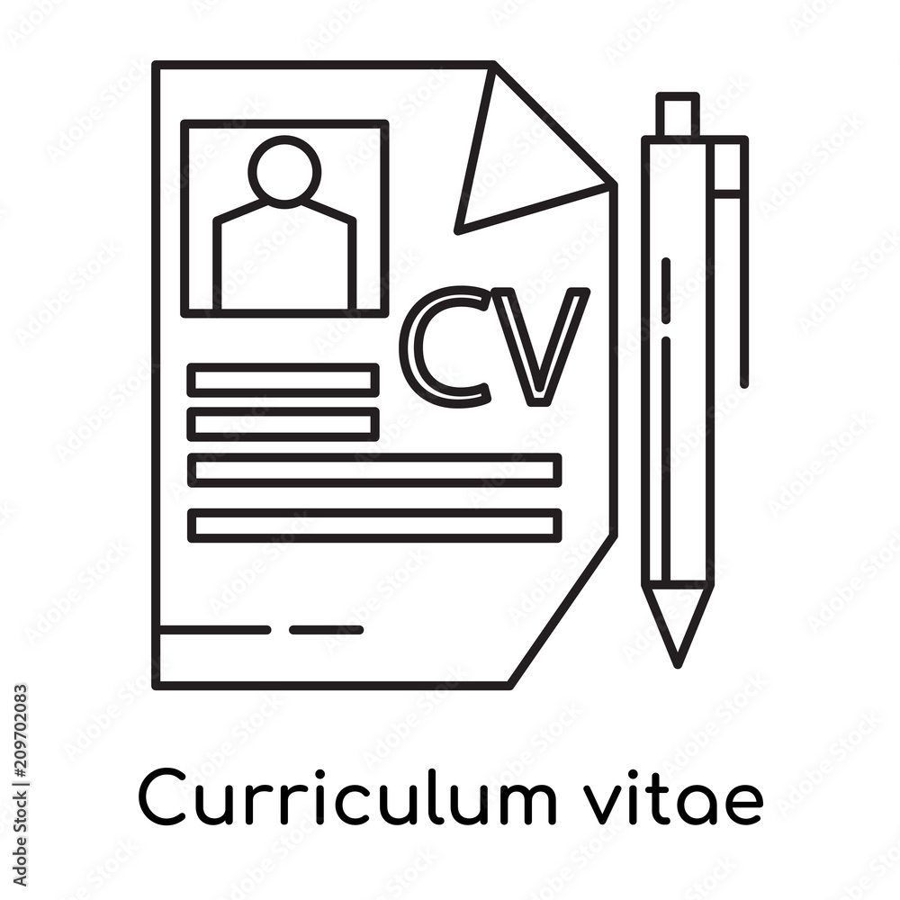 Curriculum vitae icon vector sign and symbol isolated on white ...