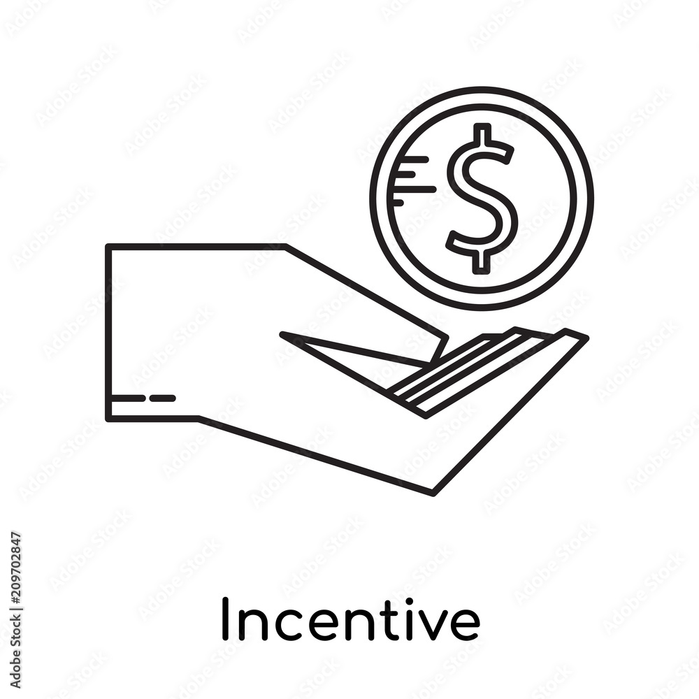 Incentive icon vector sign and symbol isolated on white background, Incentive logo concept Stock ...