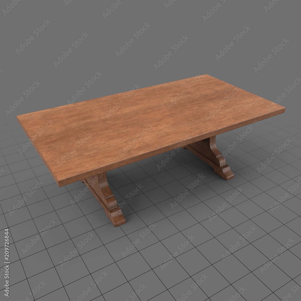 Antique low dining table Stock 3D asset | Adobe Stock