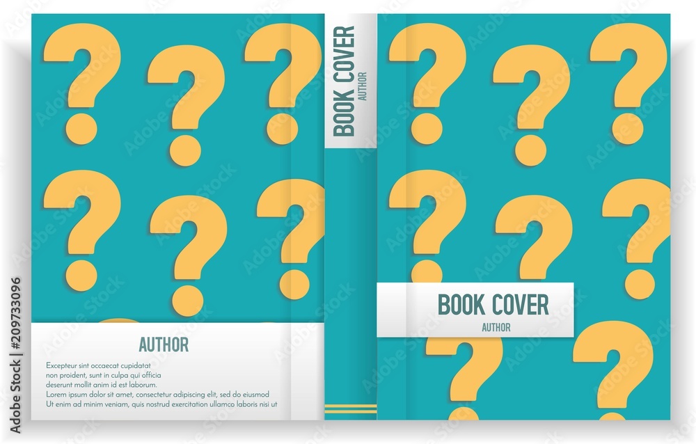 Modern creative book cover design with question symbols. Perfect for ...