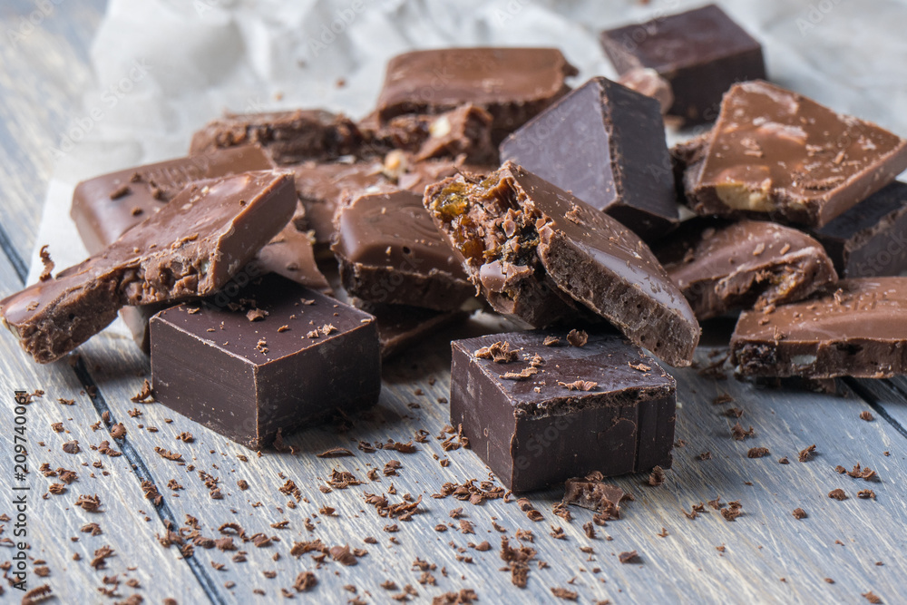 crushed chocolate pieces Stock Photo | Adobe Stock
