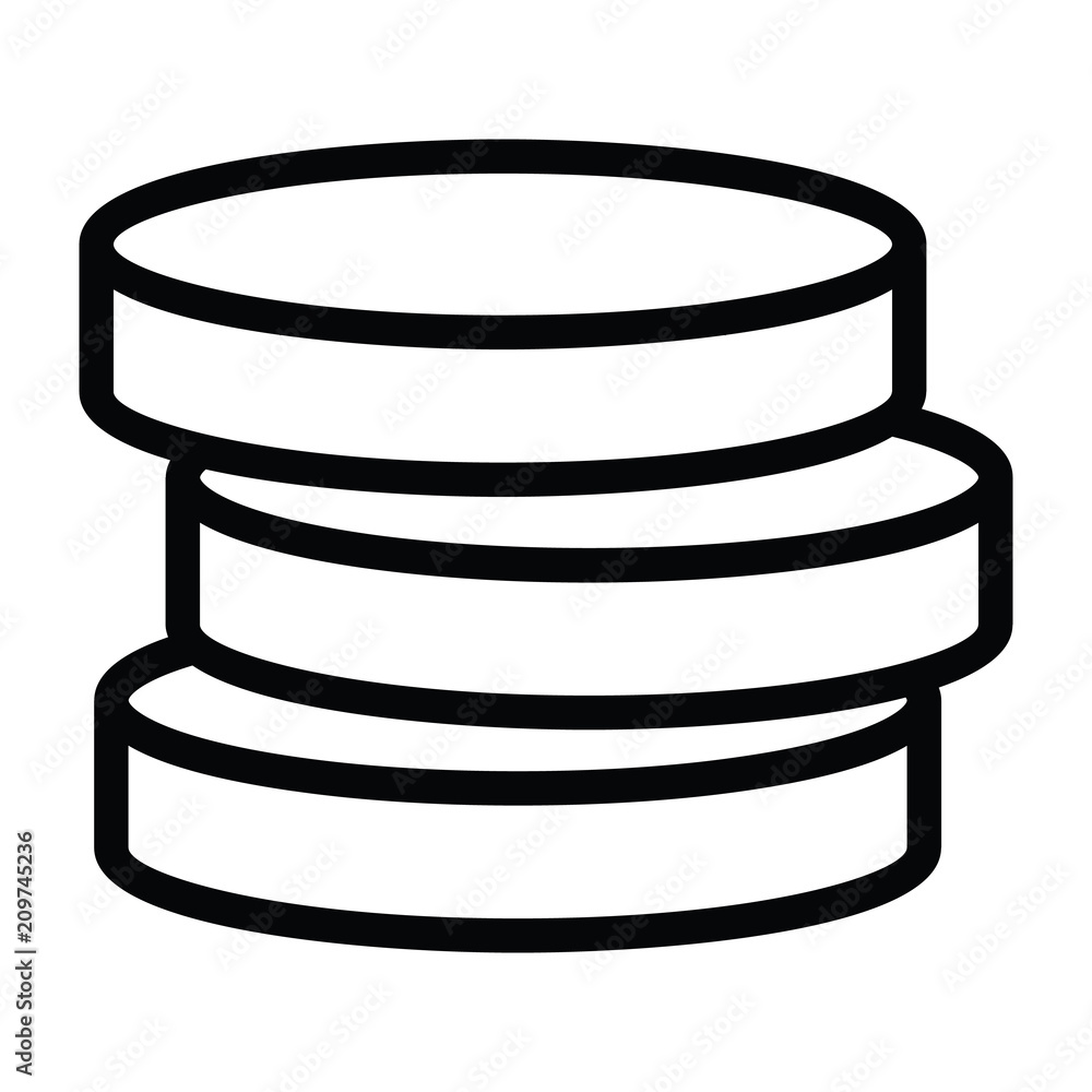 money coin stack icon with outline style Stock Vector | Adobe Stock