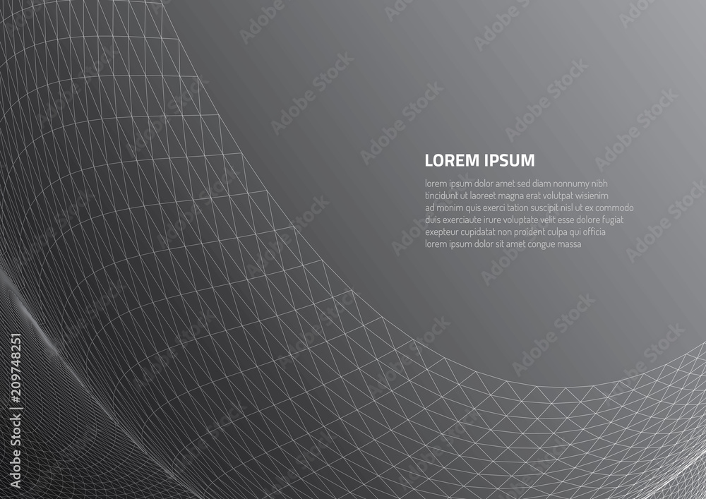 Abstract 3d surface. Distortion of space and matter. Modern technology ...