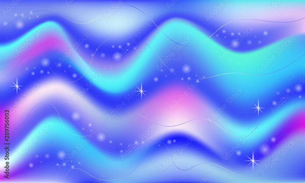 Fairy space magic glow vector mermaid background.Glowing beautiful ...