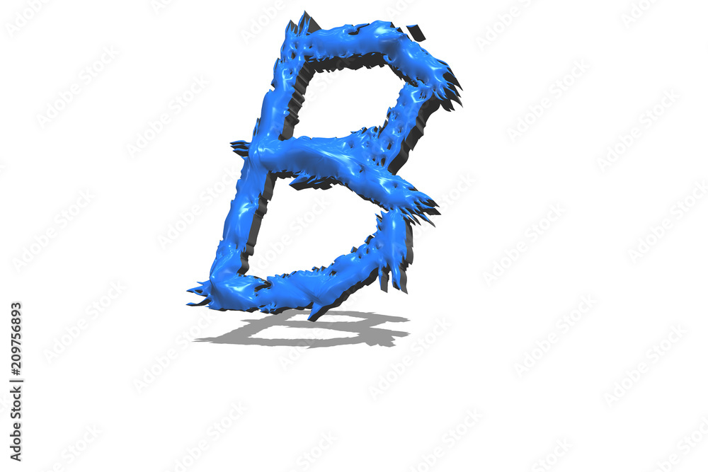Big blue letter B in 3D Stock Illustration | Adobe Stock