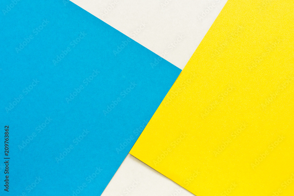 Bright blue and yellow color corrugated cardboard texture background ...