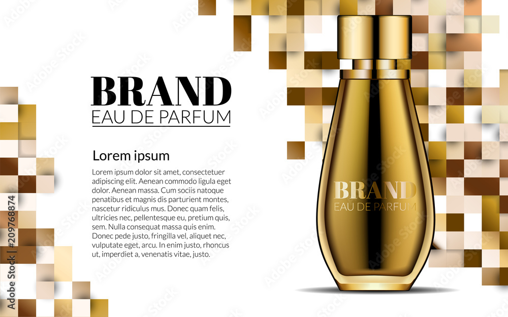 Perfume Design Glass Bottle Luxury Cosmetics Product Advertising for ...