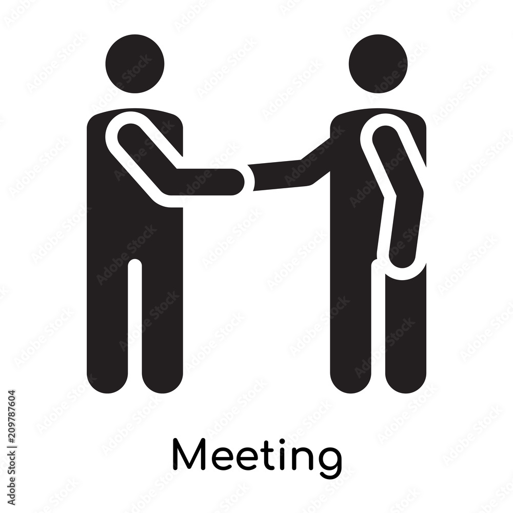 Meeting icon vector sign and symbol isolated on white background ...