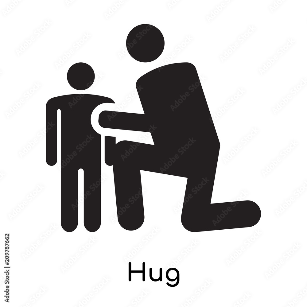 Hug icon vector sign and symbol isolated on white background, Hug logo ...