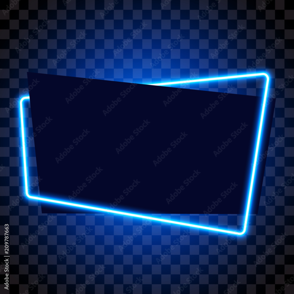 Blue neon frame, isolated, vector illustration. Stock Vector | Adobe Stock