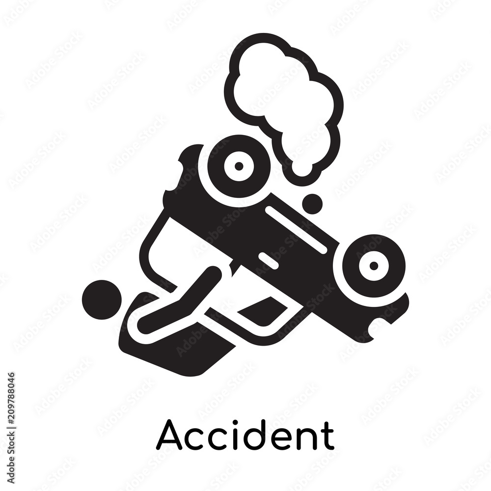 Accident icon vector sign and symbol isolated on white background ...