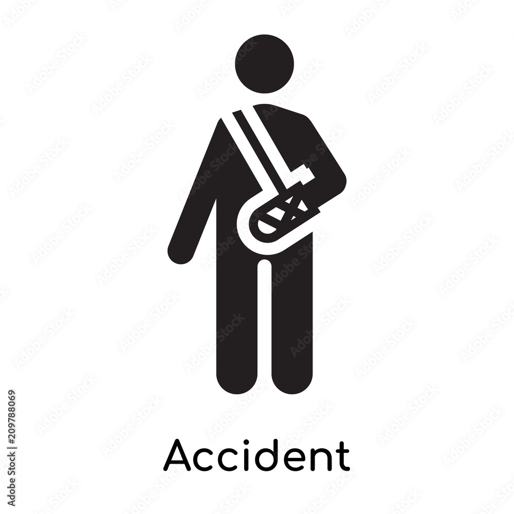 Accident icon vector sign and symbol isolated on white background ...