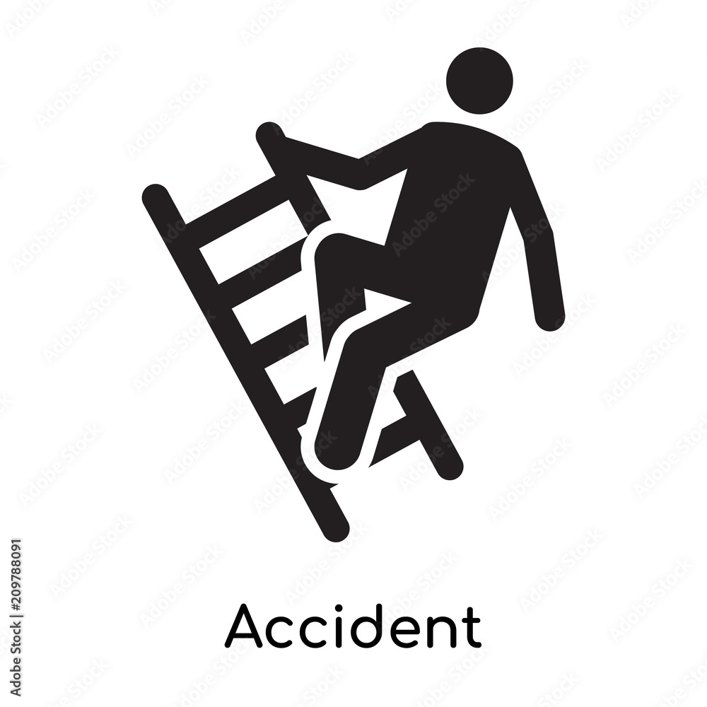 Accident icon vector sign and symbol isolated on white background ...