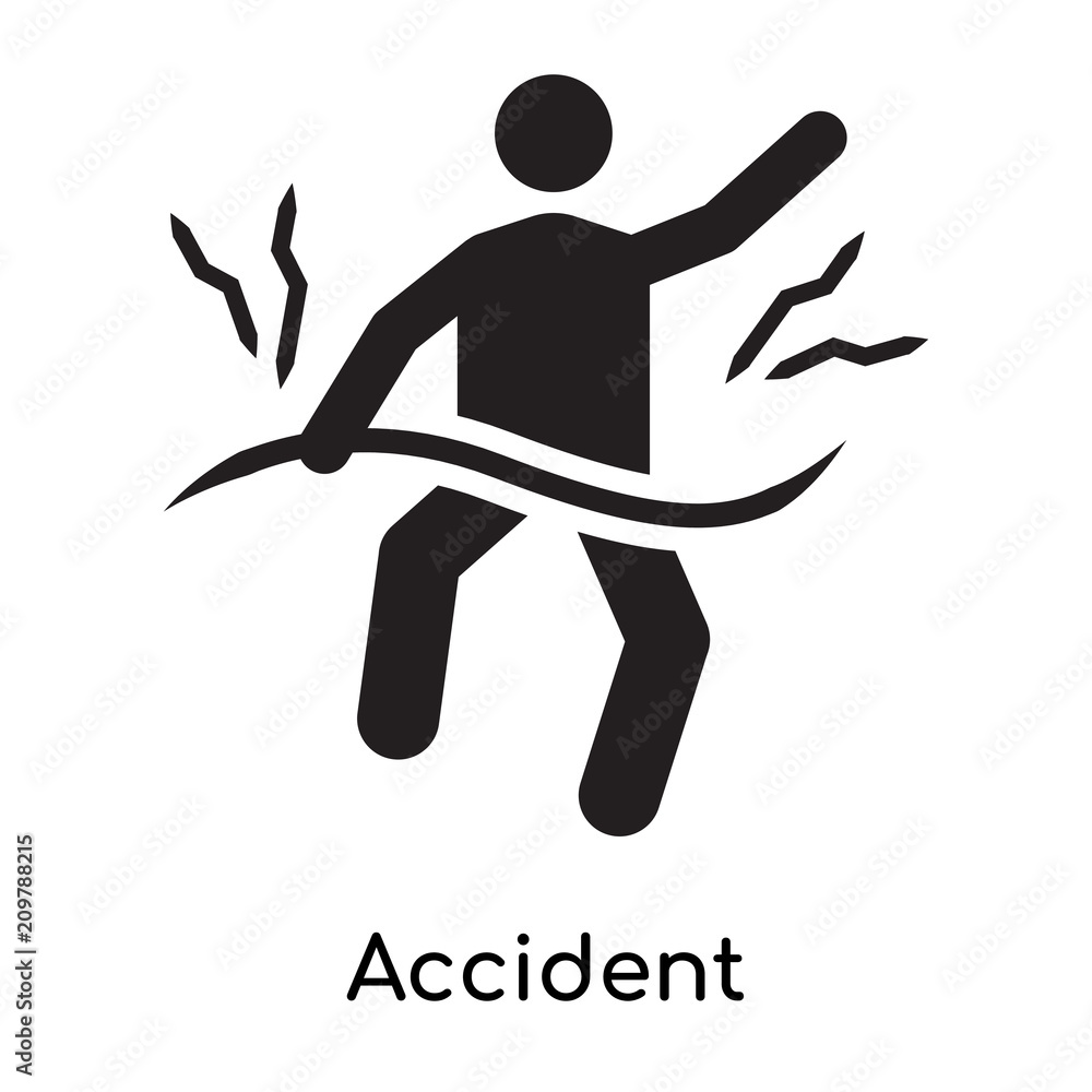 Accident icon vector sign and symbol isolated on white background ...