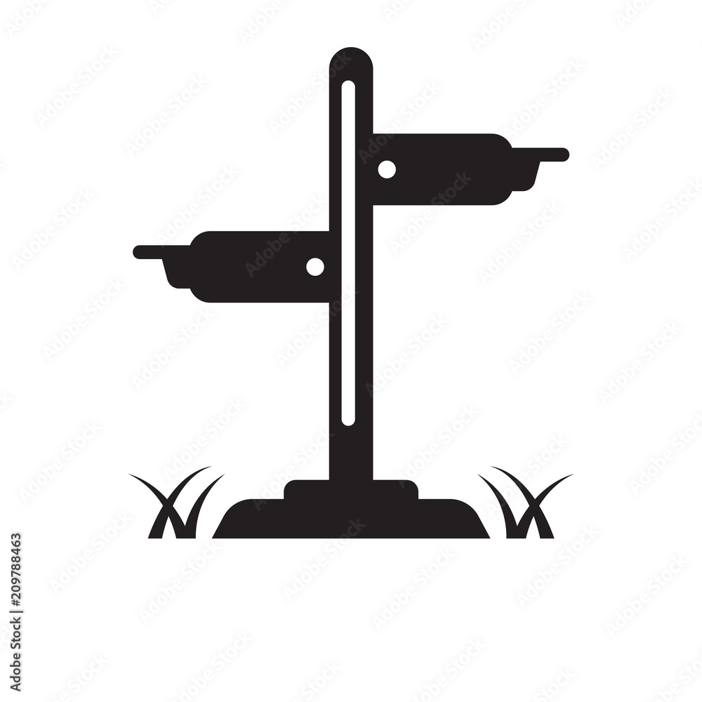 Signpost icon vector sign and symbol isolated on white background ...