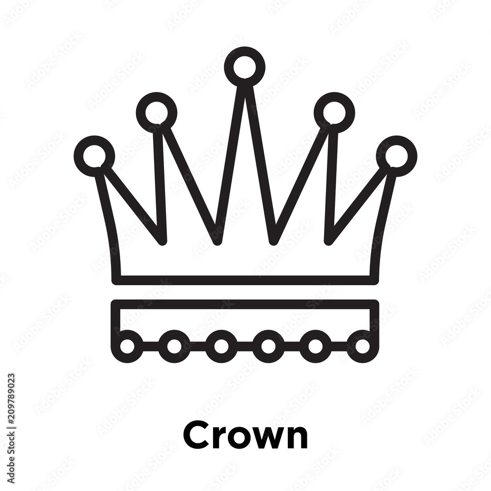 Crown icon vector sign and symbol isolated on white background, Crown ...