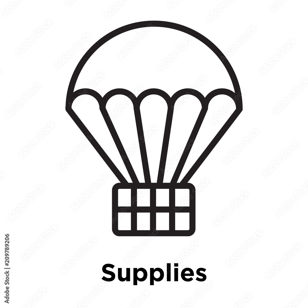 Supplies icon vector sign and symbol isolated on white background ...