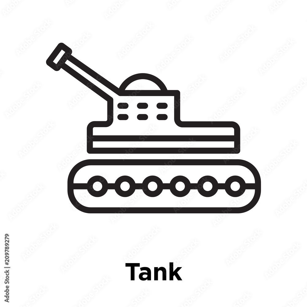 Tank icon vector sign and symbol isolated on white background, Tank ...