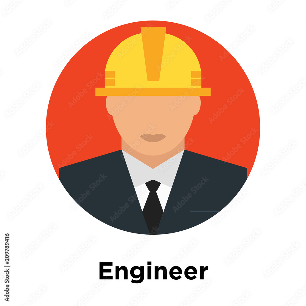 Engineer icon vector sign and symbol isolated on white background ...