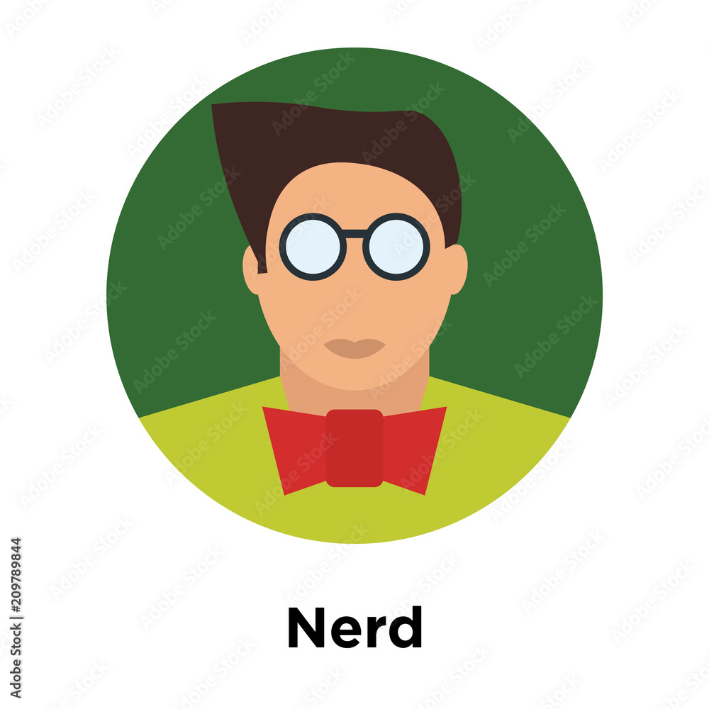Nerd icon vector sign and symbol isolated on white background, Nerd ...